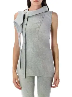 Ottolinger Sleeveless Button Top - Grey