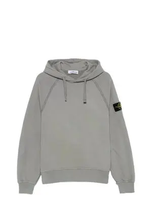 Stone Island Raglan-sleeve Hoodie With Logo Patch - Grey