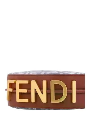 Fendi Ff-logo Crescent Shoulder Bag - Blue