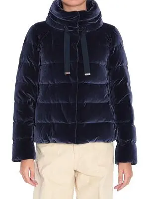 Herno Velvet-effect Padded Jacket - Blue