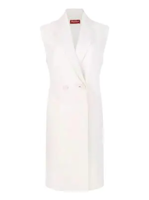 Max Mara Double-breasted Sleeveless Coat - White