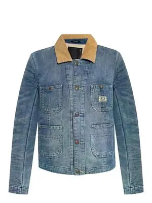 R13 Corduroy-collar Denim Jacket - Blue