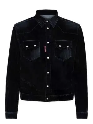 Dsquared2 Flocked Denim Jacket - Blue