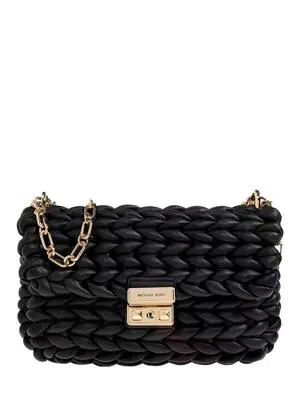 Michael Kors Tribeca Braided Chain Shoulder Bag - Black