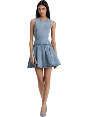Alice + Olivia Adley Drop Waist Mini Dress - Blue