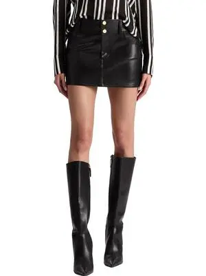 Alice + Olivia Laika Vegan Leather Mini Skirt - Black