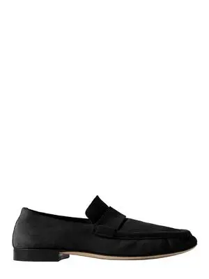 THE ROW Suede Loafers - Black