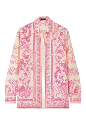 Versace Printed Silk-twill Shirt - Pink