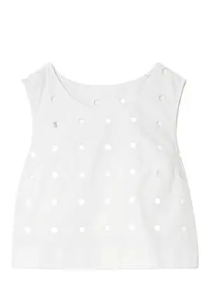 Posse Peggy Broderie Anglaise Cotton-poplin Tank - White