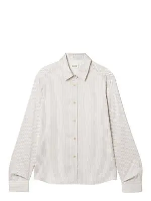 Khaite Argo Striped Silk Shirt - Cream