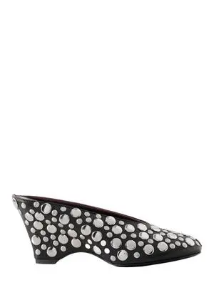 Khaite Cloak Studded Leather Mules - Black