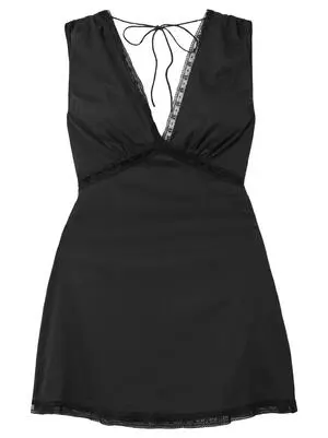 Faithfull The Brand Denise Lace-trimmed Mini Dress - Black
