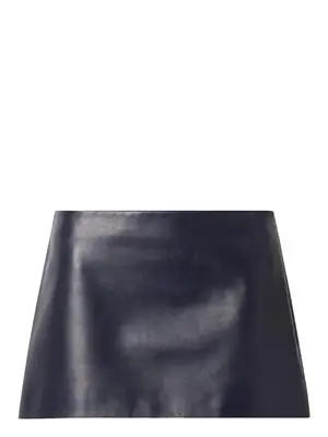 Khaite Jett Leather Mini Skirt - Blue