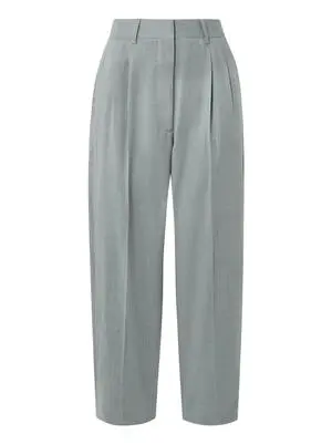BLAZÉ MILANO Fox Pleated Wool-twill Pants - Gray