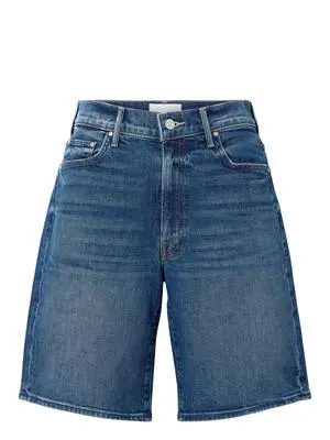 MOTHER The Undercover Bermuda Distressed Denim Shorts - Blue