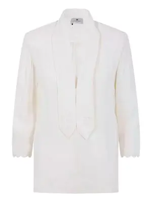 Elisabetta Franchi Scallop-edge Embroidered Blouse - White