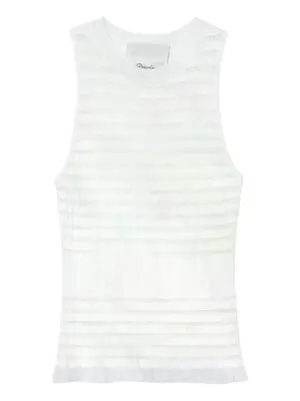 3.1 Phillip Lim Ribbed-knit Ruffled Top - Neutrals