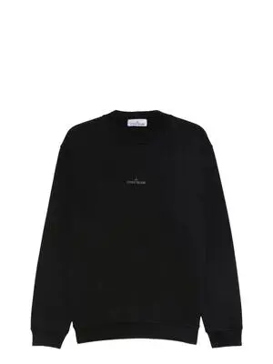 Stone Island Logo-Embroidered Sweatshirt Black