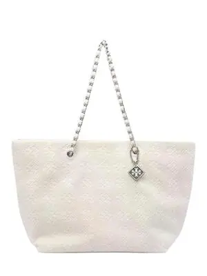 Tory Burch Ella Chain-trimmed Tote Bag - White