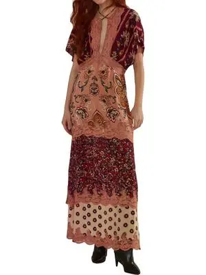 Farm Rio Floral-lace Dress - Pink