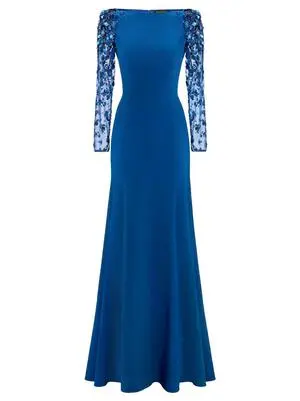 Jenny Packham Sylvia Sequin-embellished Long-sleeve Dress - Blue