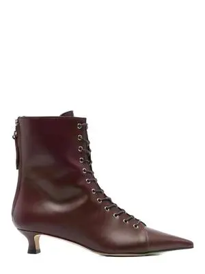 AeydĒ 40mm Lace-up Pointed-toe Boots - Red