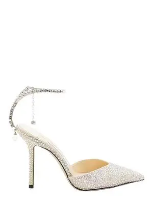 JIMMY CHOO 100mm Saeda Crystal-Embellished Pumps