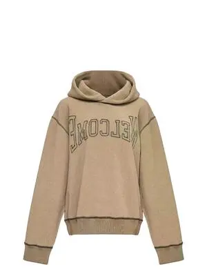 MAISON MARGIELA Slogan-embroidered Hoodie - Neutrals