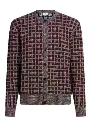 Etro Geometric-pattern Cardigan With Pegaso Embroidery - Red