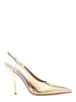 Paris Texas 100mm Slingback Pumps - Gold