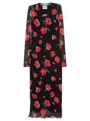 Moschino Floral-print Midi Dress - Black