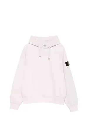 Stone Island Logo-patch Hooded Sweater - Pink