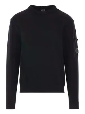 C.P. COMPANY Crew-neck Sweater With Pocket Detail - Black
