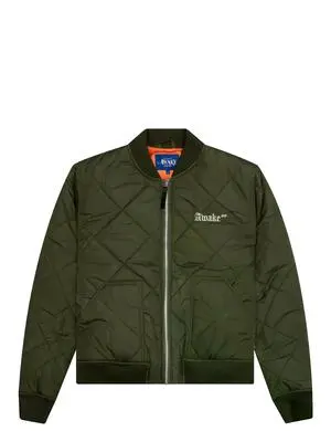 AWAKE NY Logo-embroidered Quilted Bomber Jacket - Green