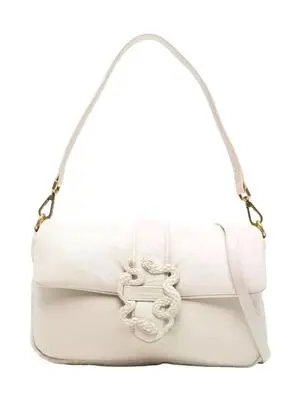 Just Cavalli Snake-buckle Shoulder Bag - Neutrals