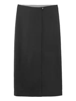 Carven Centre-front Button Midi Skirt - Black