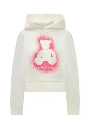 Palm Angels Spray Bear Hoody - White