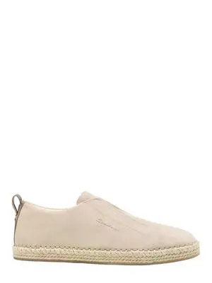 Santoni Suede Slip-on Sneakers - Neutrals