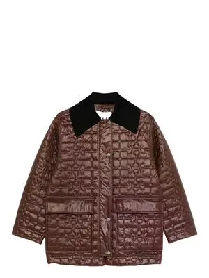 GANNI Quilted Coat - Brown