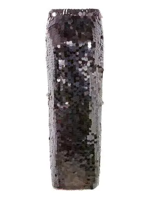 P.a.r.o.s.h Sequinned Maxi Skirt - Brown