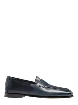 Santoni Penny Leather Loafers - Blue
