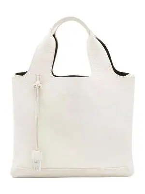 Hogan Leather Tote Bag With Top Handles - Neutrals