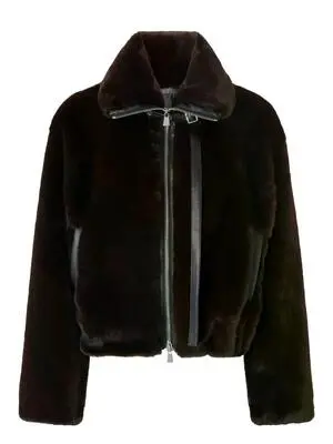 Pinko Zip-up Bomber Jacket - Brown