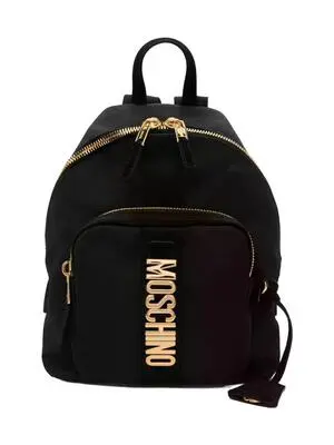 Moschino Logo-plaque Backpack - Black