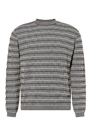 Emporio Armani Patterned Knitted-wool Jumper - Navy French Oak Cabk