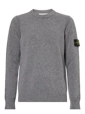 Stone Island Lambswool Crewneck Knitted Jumper - Cement Melange