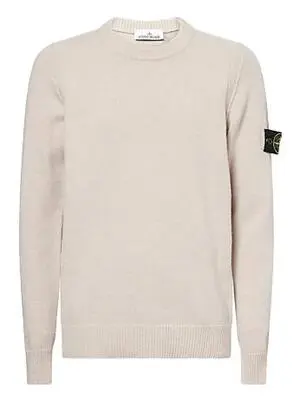Stone Island Lambswool Crewneck Knitted Jumper - Desert