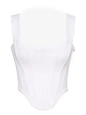 House Of Cb Stretch-cotton Corset Top - White
