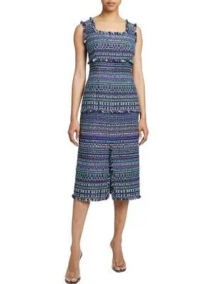 Santorelli Faye A-line Tweed Sheath Dress - Purple Multi