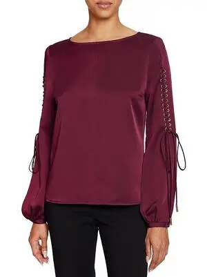 Santorelli Livi Long Sleeve Top With Grommet Detail - Sangira